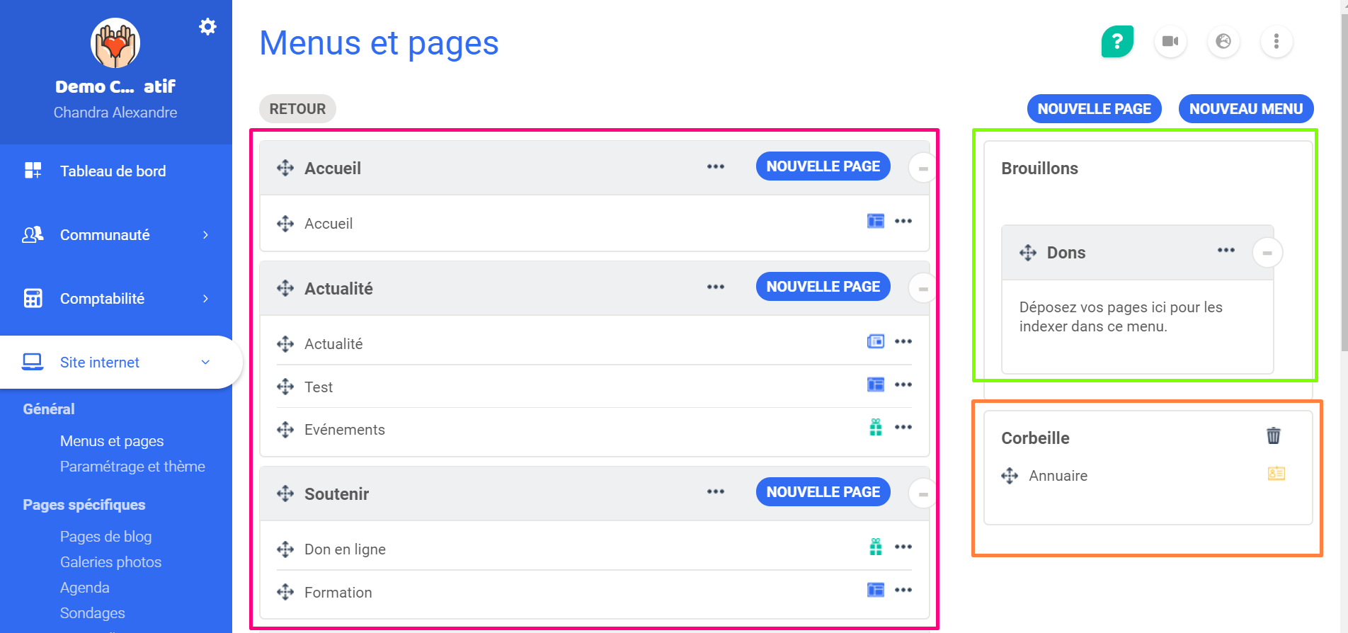 Changer l'ordre des menus et des pages du site – Centre d'Aide Changer l'ordre des menus et des pages du site – Centre d'Aide