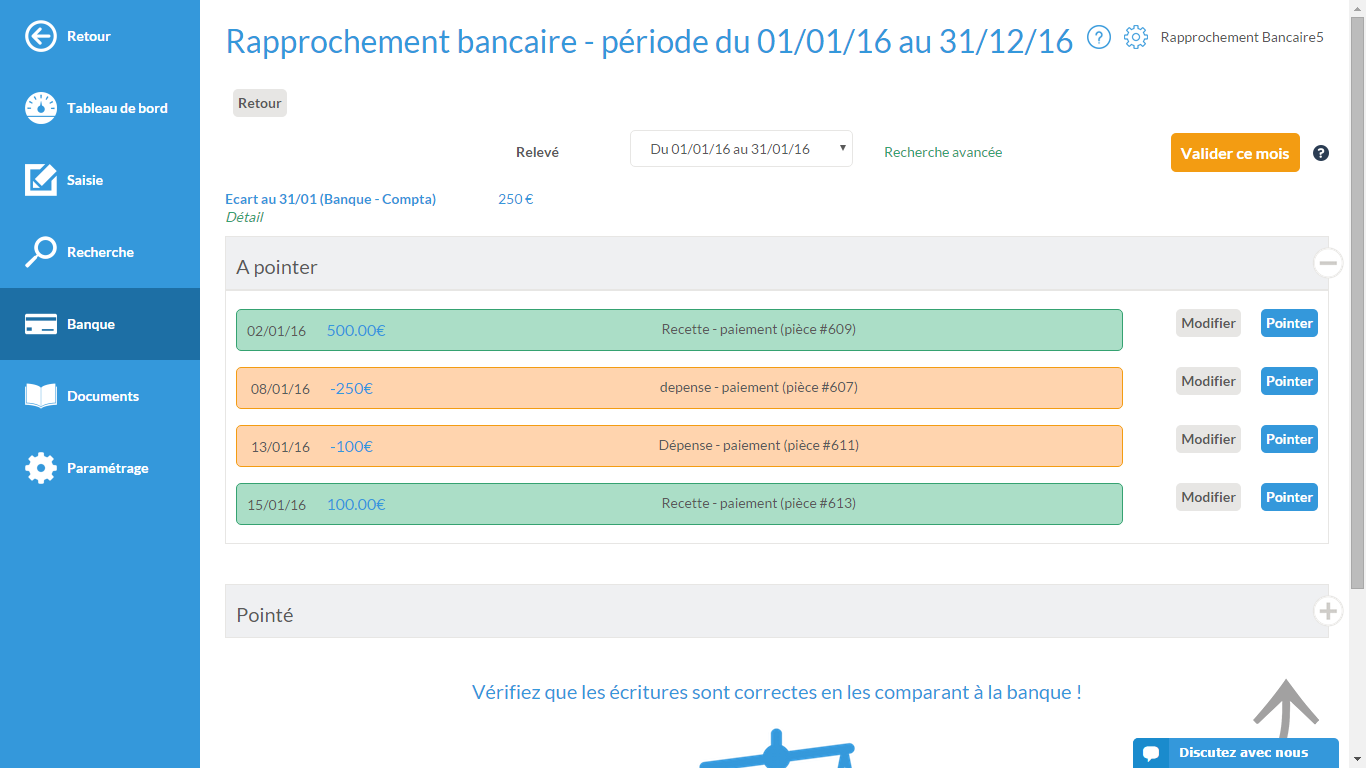 Effectuer son rapprochement bancaire – Centre d'Aide